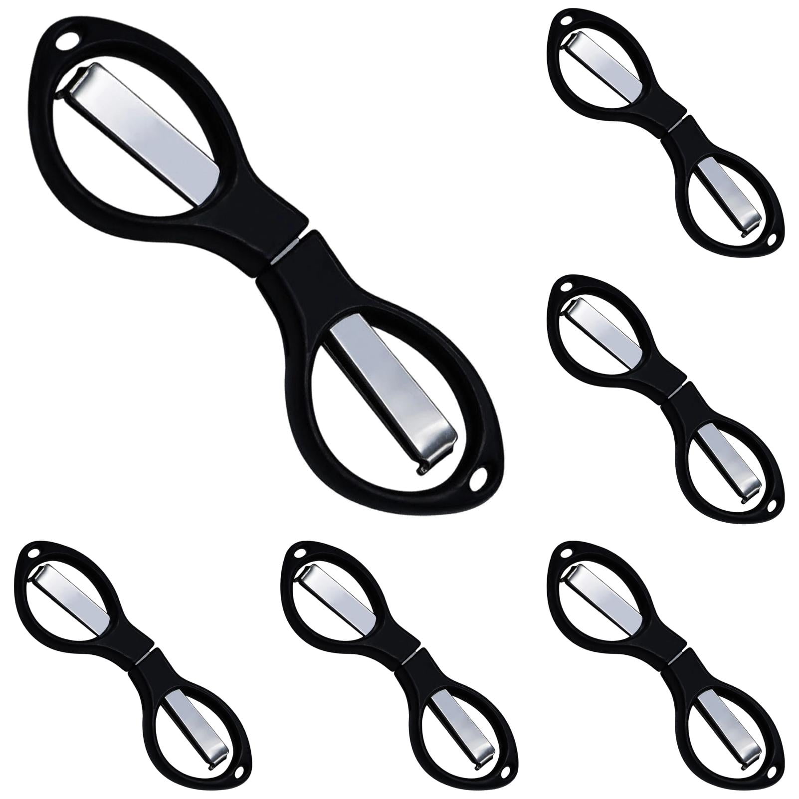 Black 6 Pack Stainless Steel Folding Scissors Glasses Shape Compact ...
