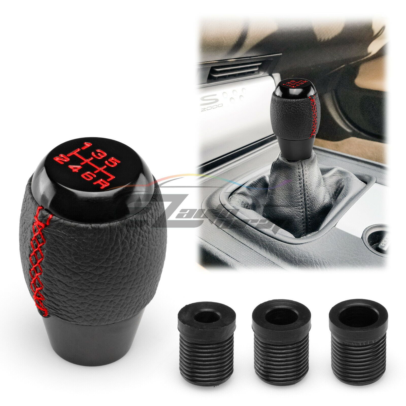 Black 6 Speed Stick Shift Knob Weighted Manual Gear Shifter JDM ...