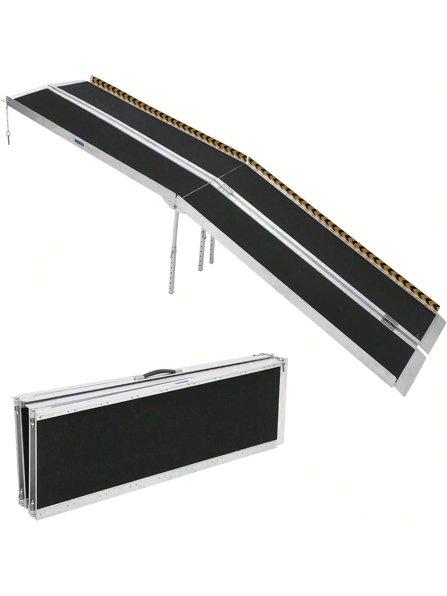 Black - 6 feet 2FT Portable Non-Slip Aluminum Wheelchair Ramp With ...