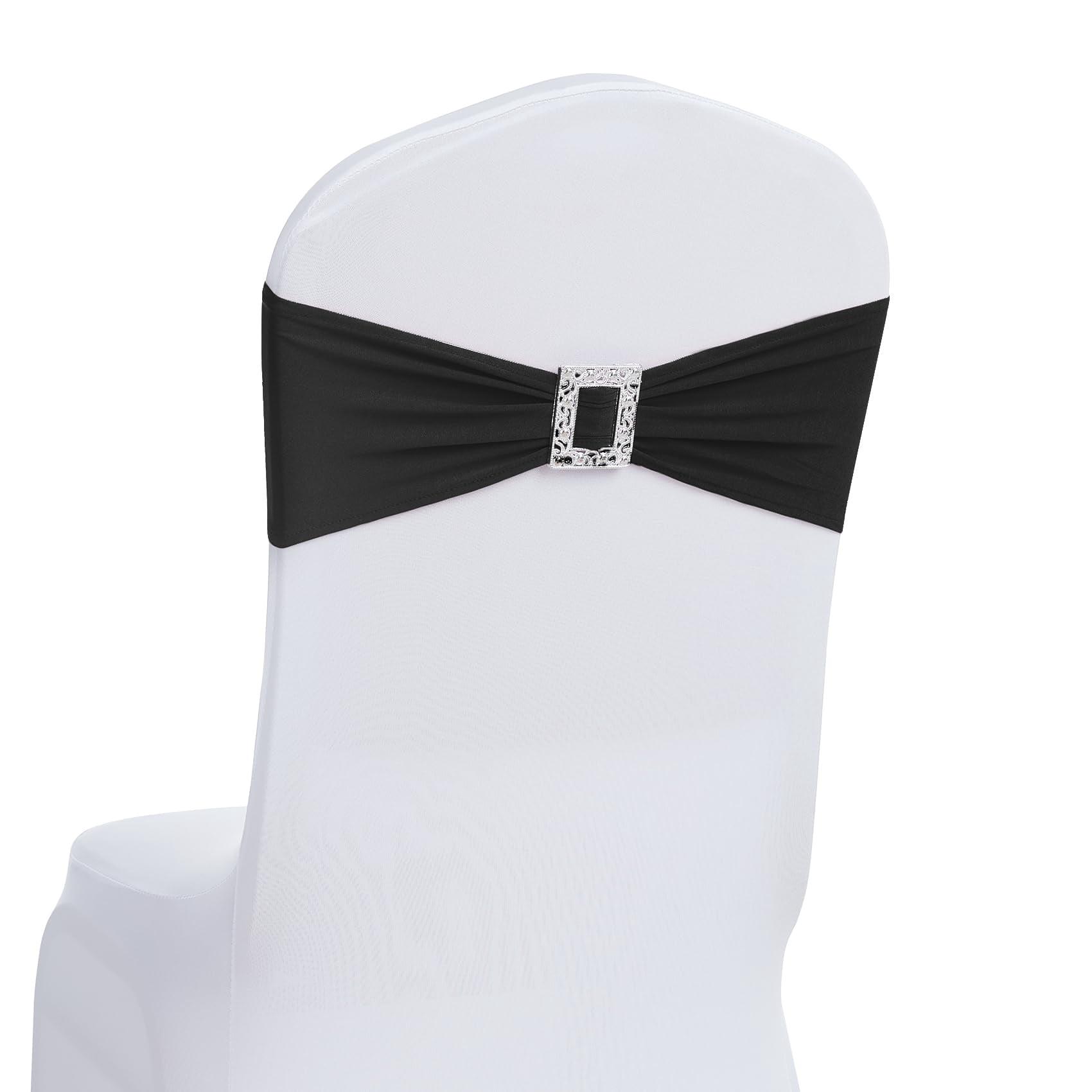 Black 60 Pack Spandex Chair Sashes Universal Elastic Ties For Wedding ...