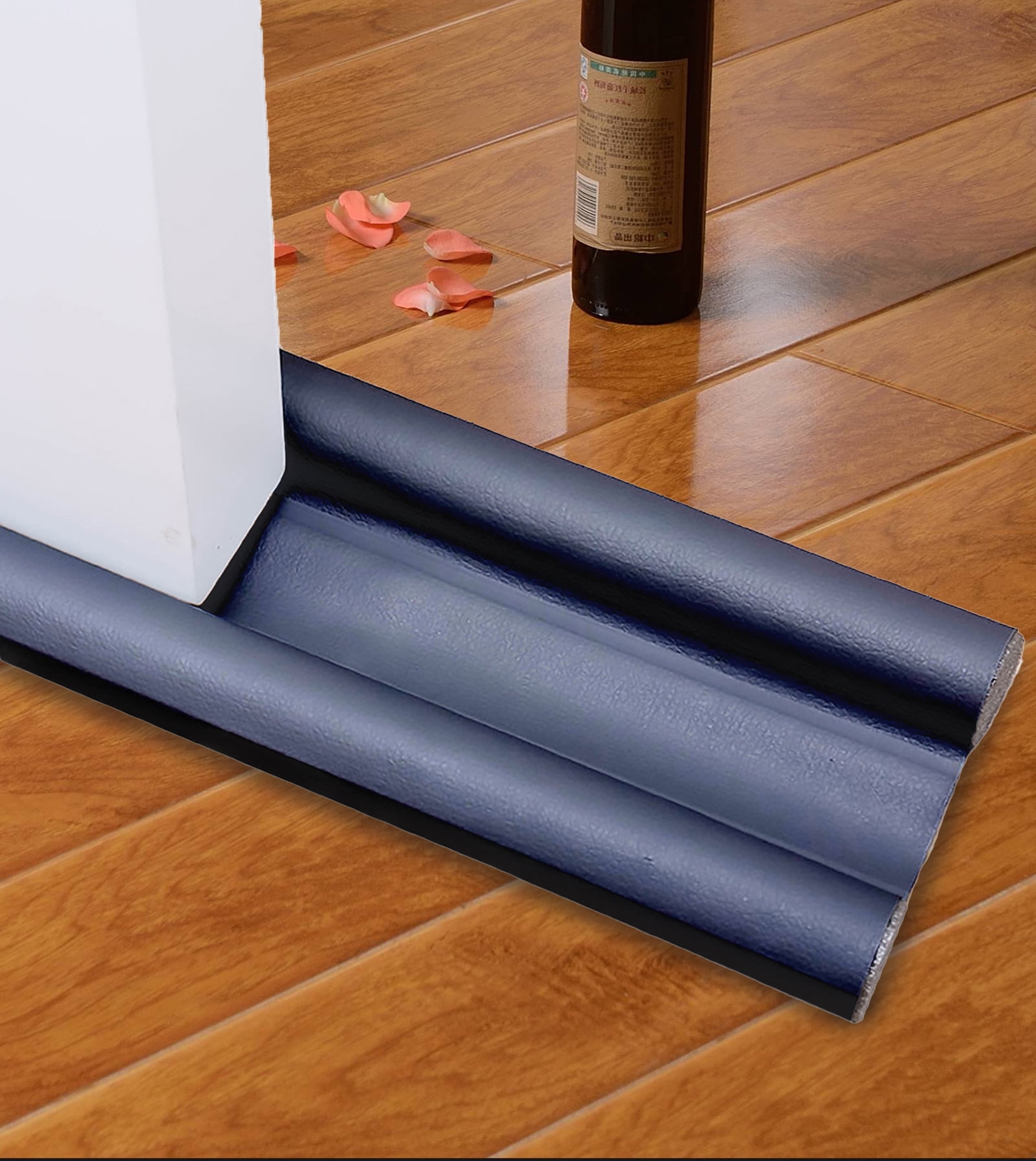 Black 6Pcs Double Door Draft Stopper Soundproof Windproof Dustproof ...