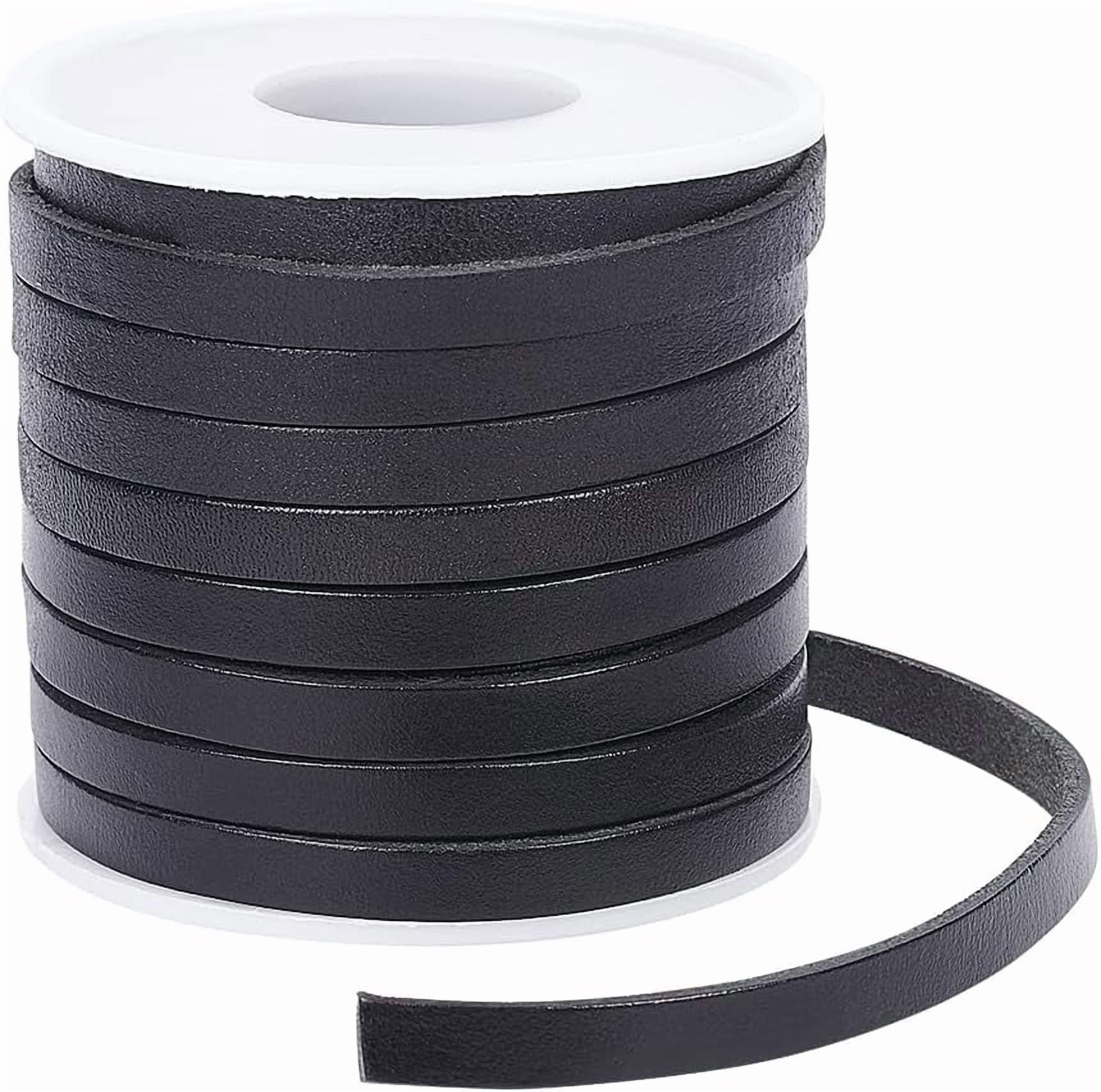 Black 6mm 11 Yard Real Leather Straps Round Leather Lace Genuine ...