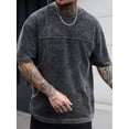 Black-7 Acid Wash Distressed Crew Neck Oversized Short Sleeve T-Shirt ...