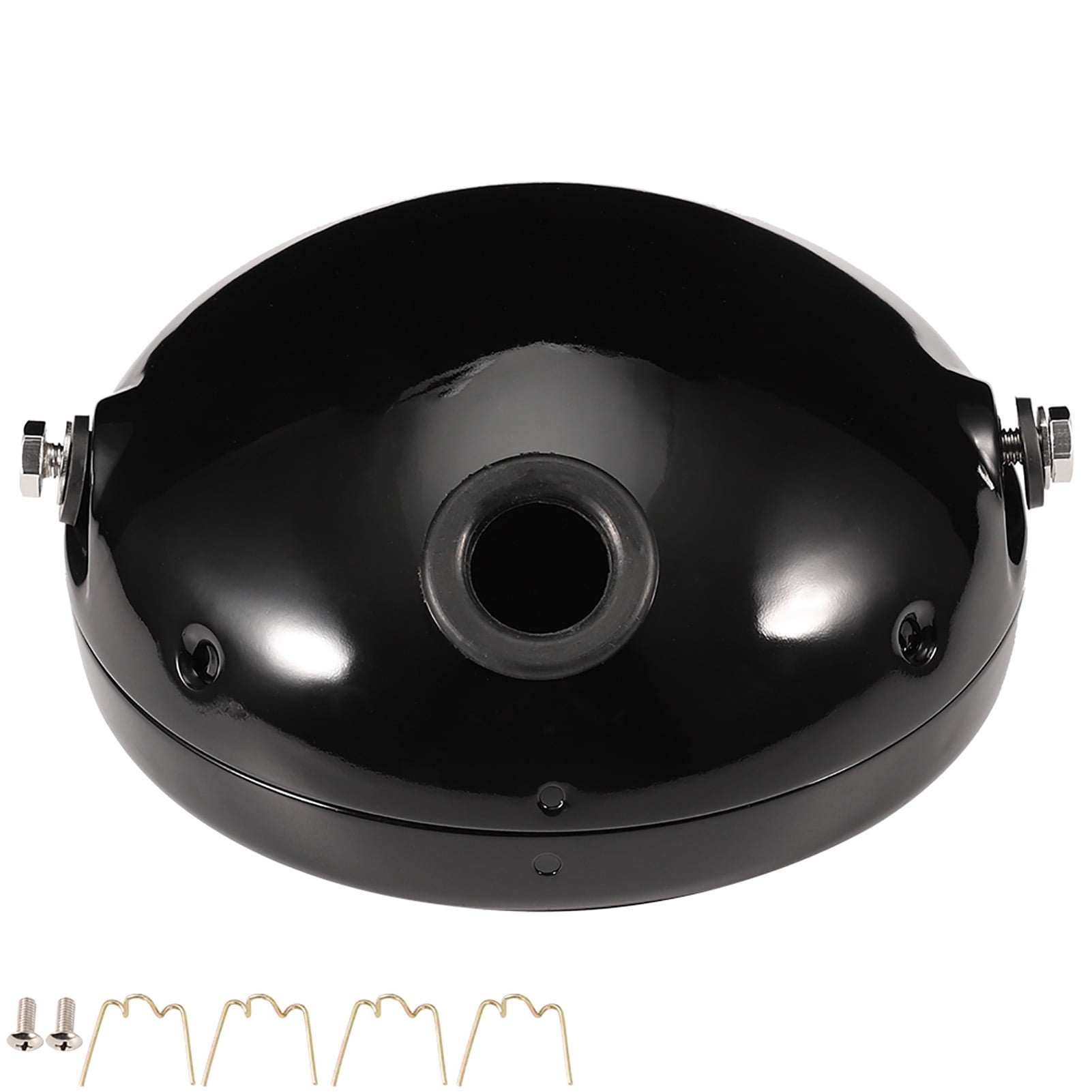 Black 7 Inch Iron Motorcycle LED Headlight Housing Cover - Walmart.com