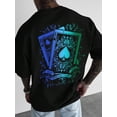 Black-7 Mens Oversized Retro Ace Of Spades Gradient Graphic T-Shirt ...