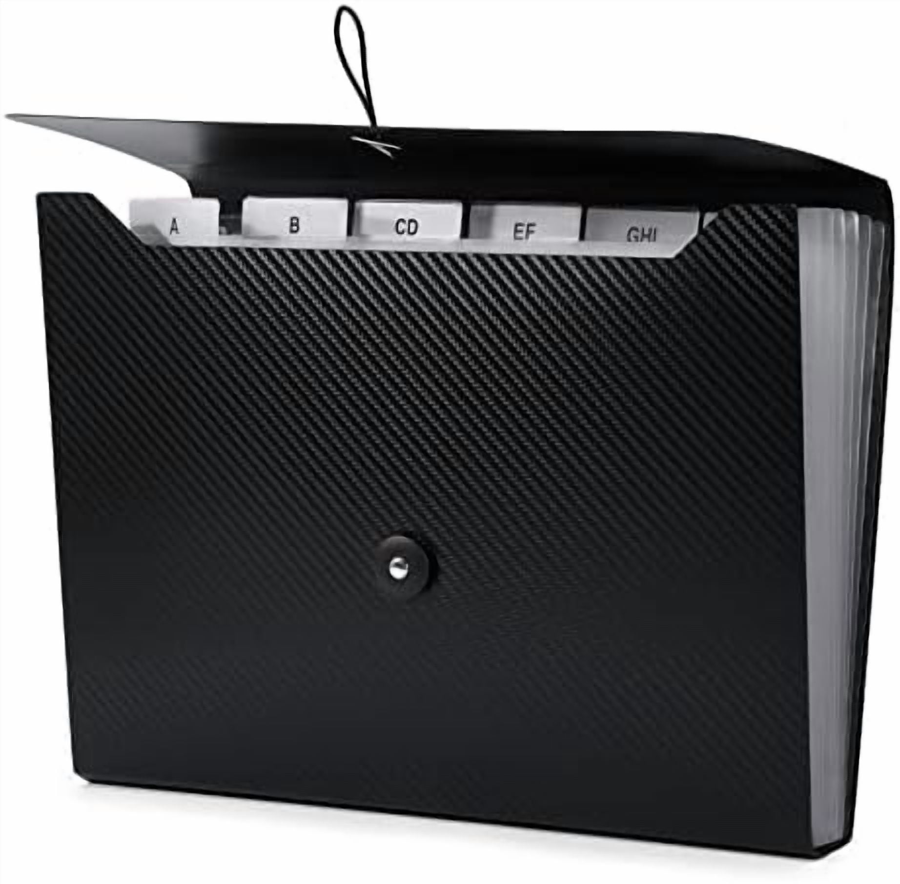 Black 7-Pocket Expanding File Folder, 33x24x3.5cm, A4, Letter ...