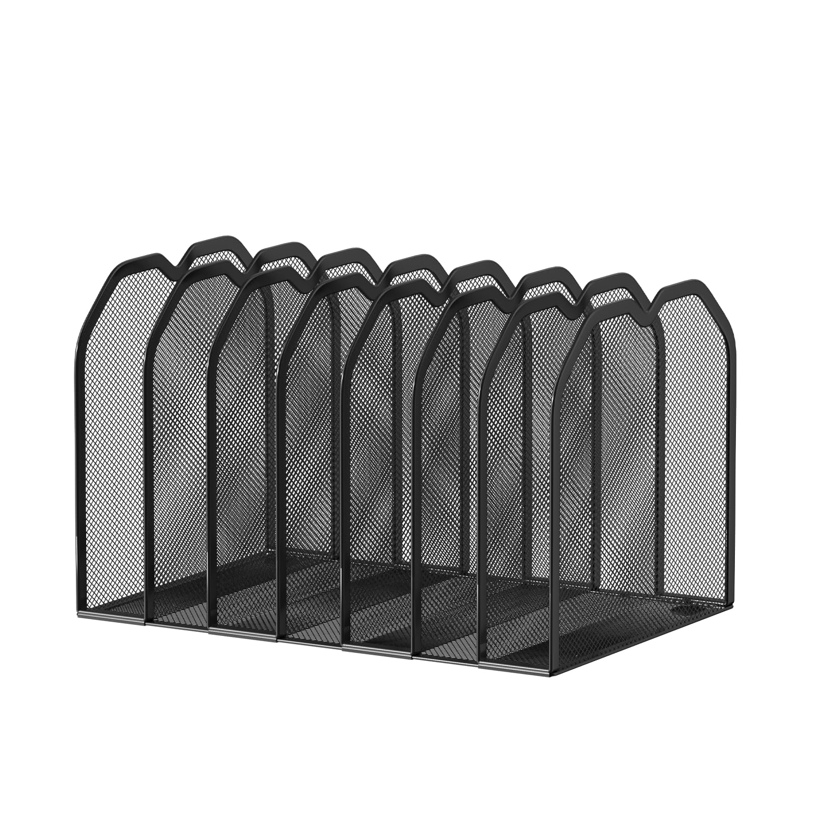 Black 7-Section Metal Vertical File Organizer for Desk - Walmart.com