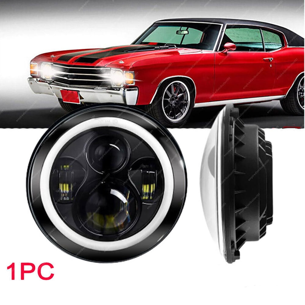 Black 7" inch Led Round Headlight DOT HI-LO for Chevy Chevelle SS 1971 ...