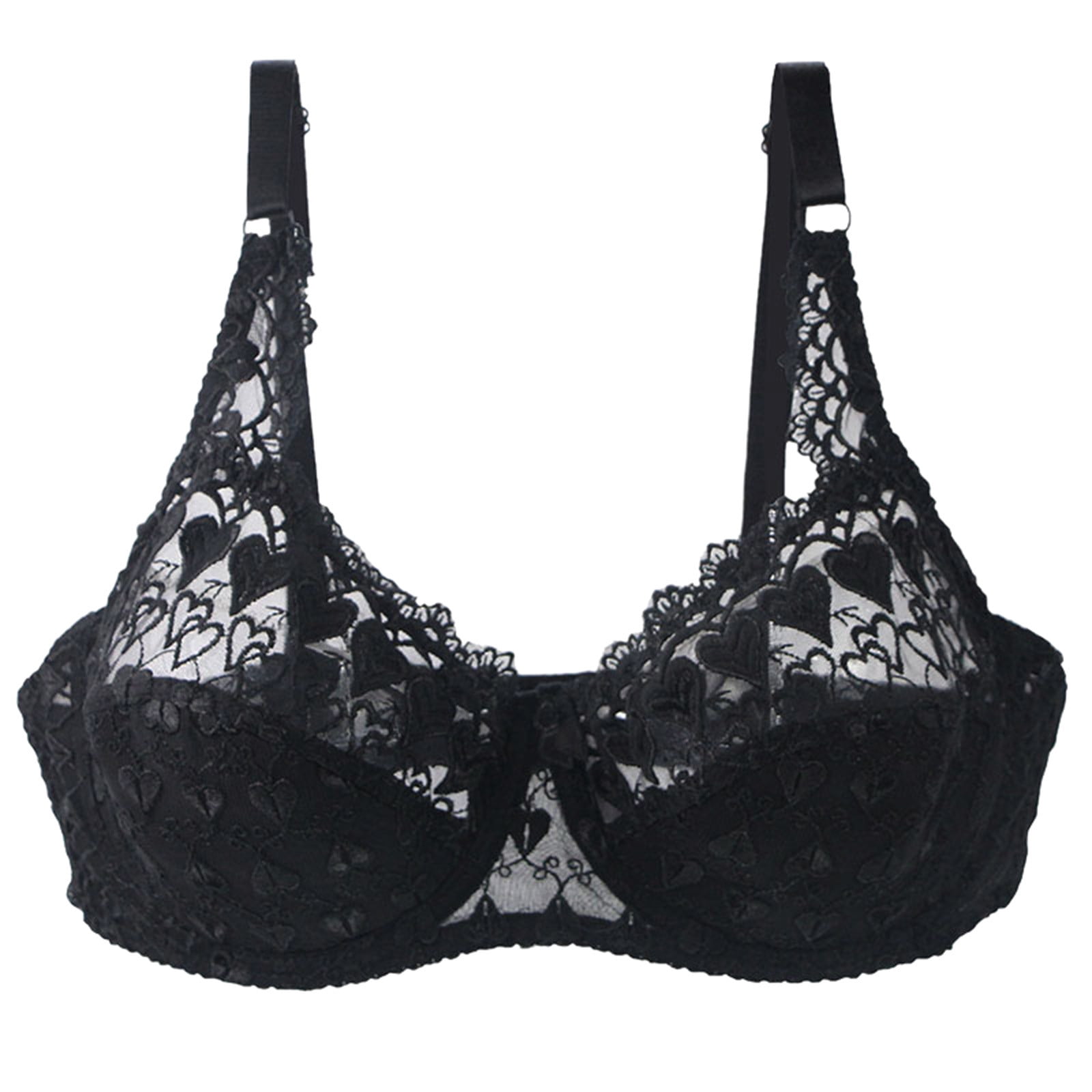 Black 75D Women Lace Bra Womens BrasUnderwire Front Closure Thorn Plus ...