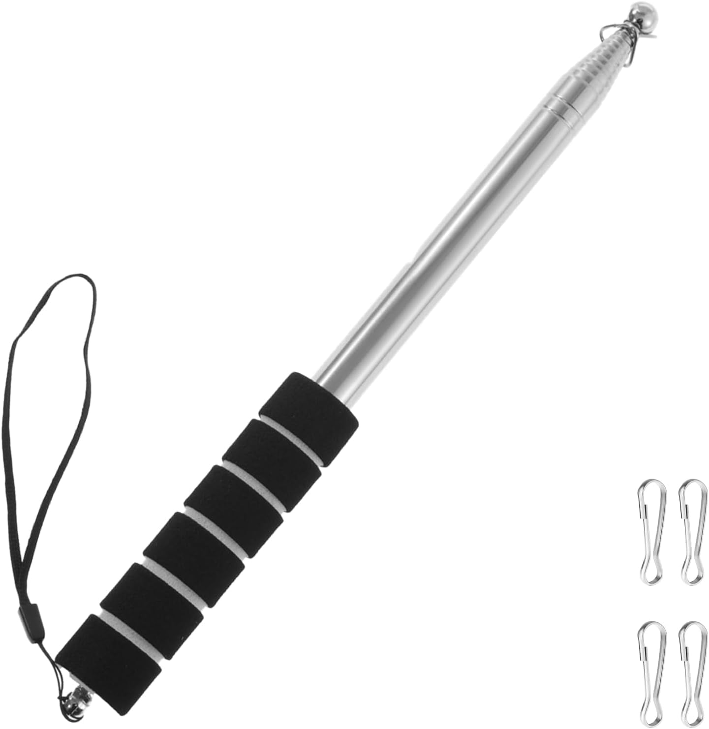 Black 8.2ft Tour Guide Flag Pole Telescoping Handheld Flagpoles ...