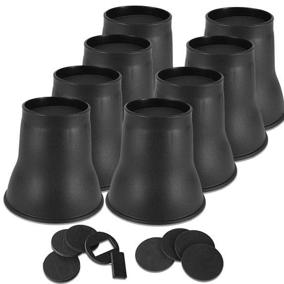 Black 8 Pack Furniture Risers 4 Inch Heavy Duty Round Leg Lifts For ...