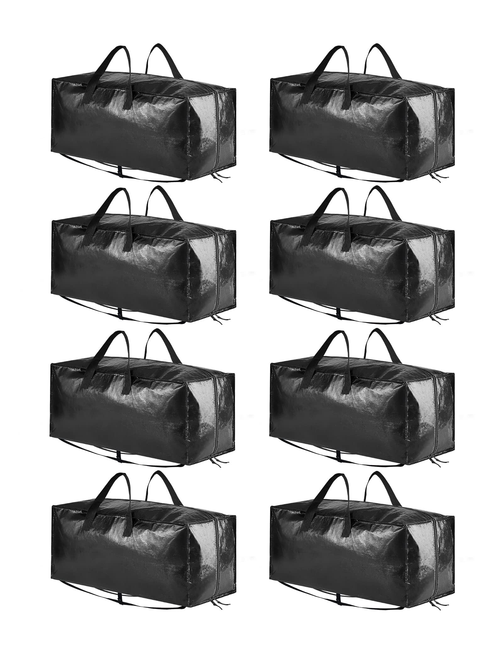 Black 8 Pack Heavy Duty Moving Bags, Large Storage Totes for College ...