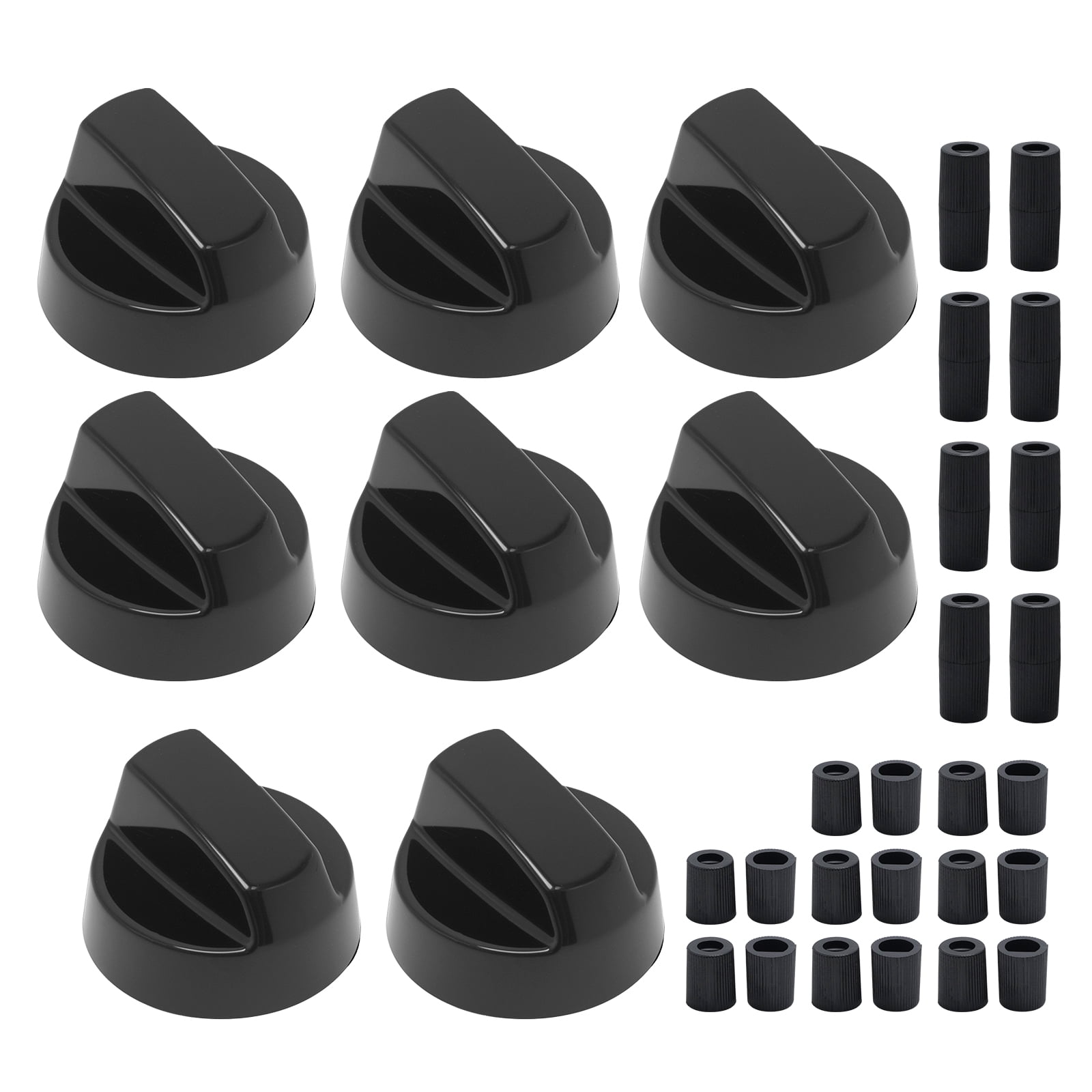 Black 8-Pack Oven Stove Range Control Knobs, Universal Replacement ...