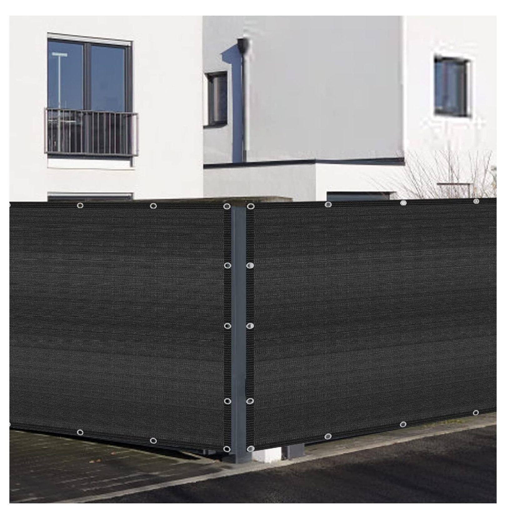 Black 8' x 47' Fence Privacy Screen Outdoor Backyard Shade Windscreen ...