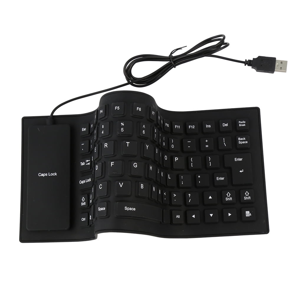 Black 85 Keys Silicone Keyboard USB Wired Waterproof Flexible Folding ...