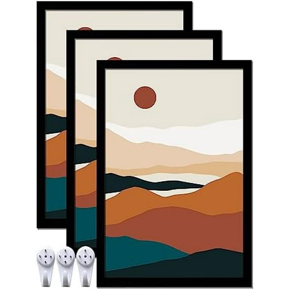 Black 8x12 Picture Frame Set of 3, High Transparent Frame for 8 By 12 ...