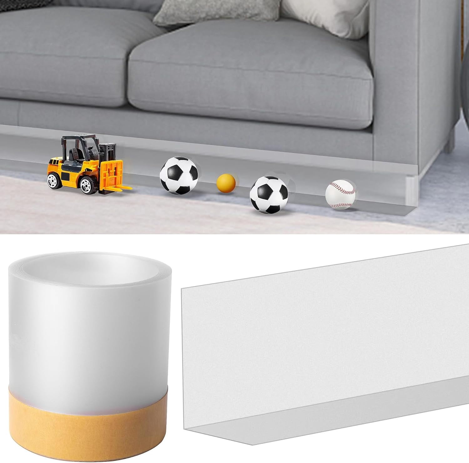 118" Cuttable Under Couch Bed Blocker,Under Sofa Toy Blockers for Pets ...