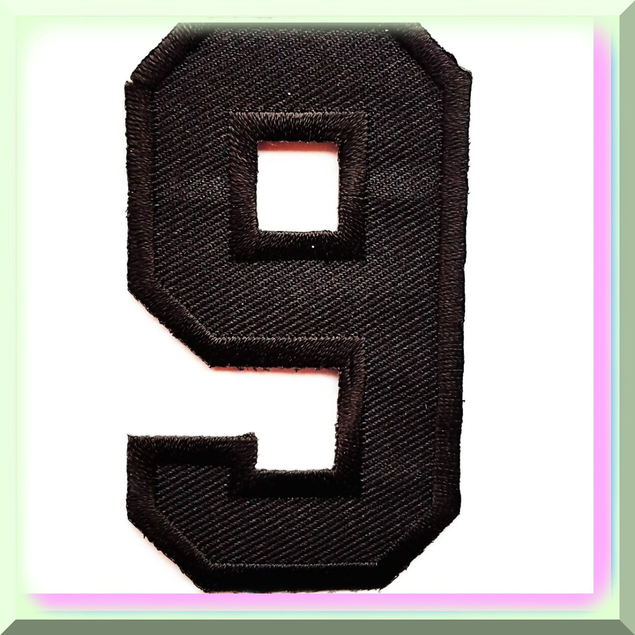 Black 9 Appliques: DIY Embroidered Iron On/Sew On Patch for Hat Cap ...