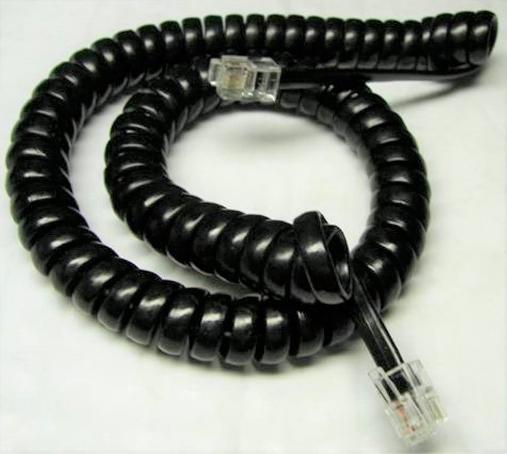 Black 9Ft Handset Cord for AT&T Analog Single Line Phone Curly ...