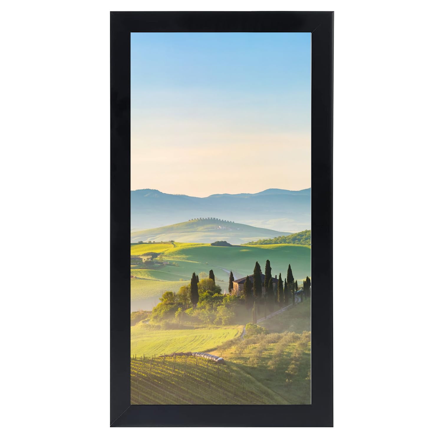 Black 9x24 wall frames, plexiglass picture frames for photos, gallery ...