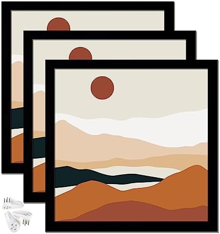 Black 9x9 Picture Frame Set of 3, High Transparent Frame for 9 By 9 ...
