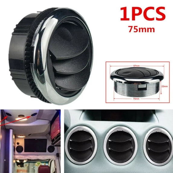 Black A/C Vent Air Outlet Round Ceiling Compatible with Car RV Bus ...