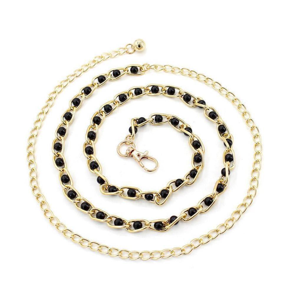 Black (A)$Waist chain women's spring and summer dress decoration pearl ...