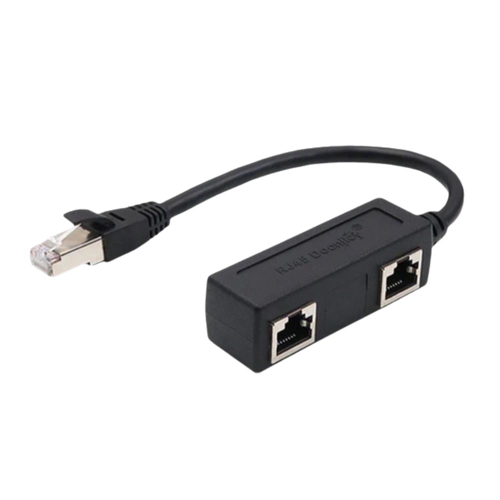 Black (A) $ for Cat5 RJ45 1 cm 2 female network port 1 to 2 wire ...