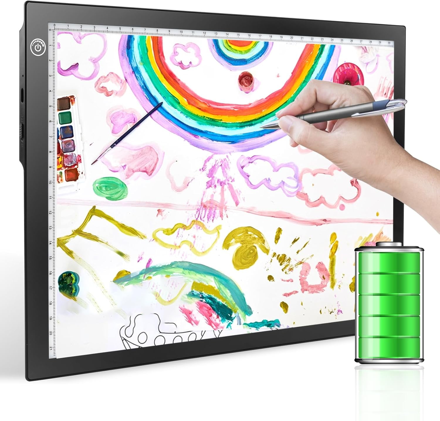 Black A4 Dimmable LED Artcraft Light Box Tracer Slim Light Pad Portable ...