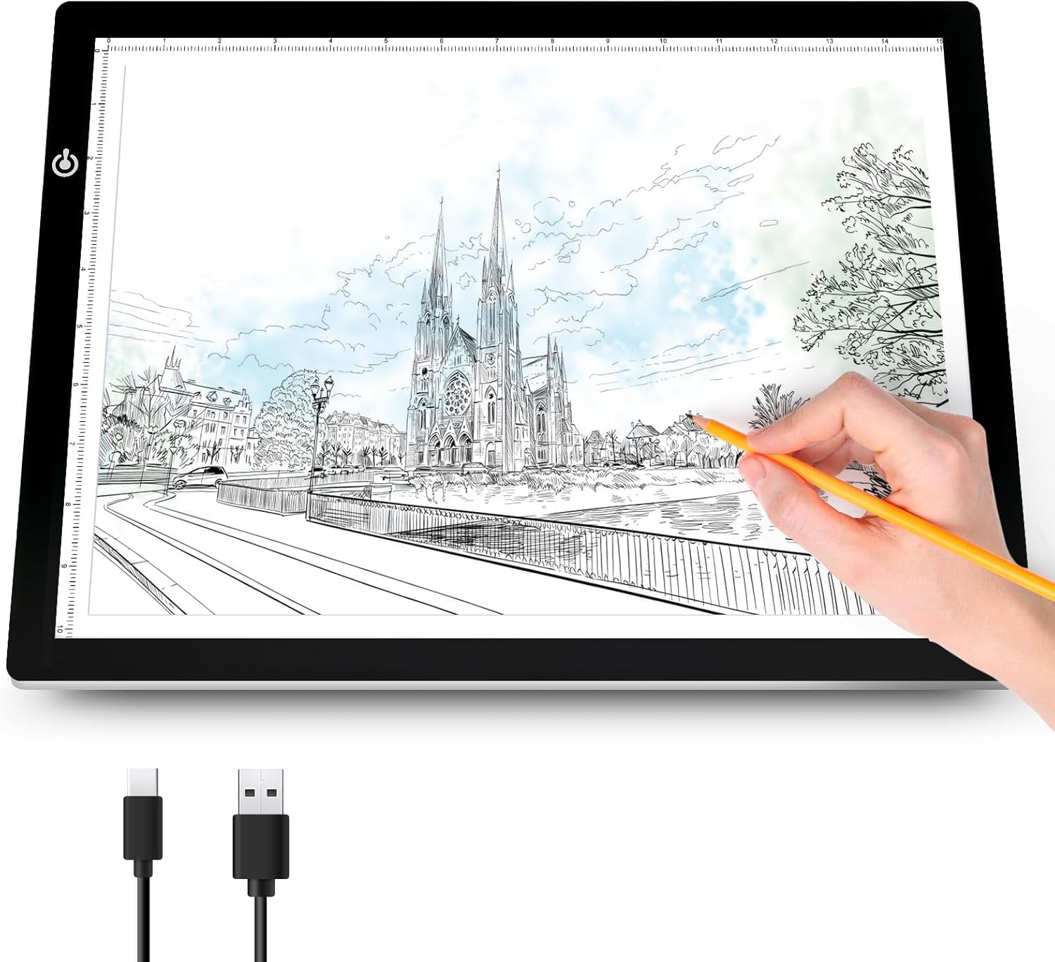 Black A4 Dimmable LED Artcraft Light Box Tracer Slim Light Pad Portable ...