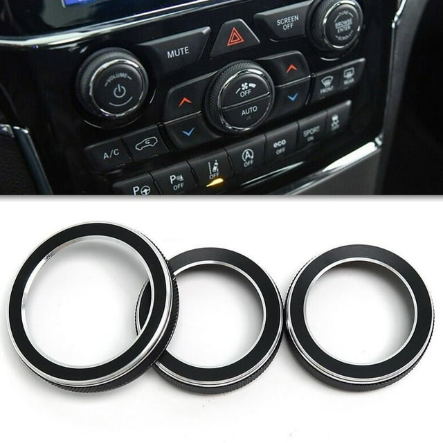 Black AC Radio Switch Trim Ring Knob Cover for Jeep Grand for Cherokee ...