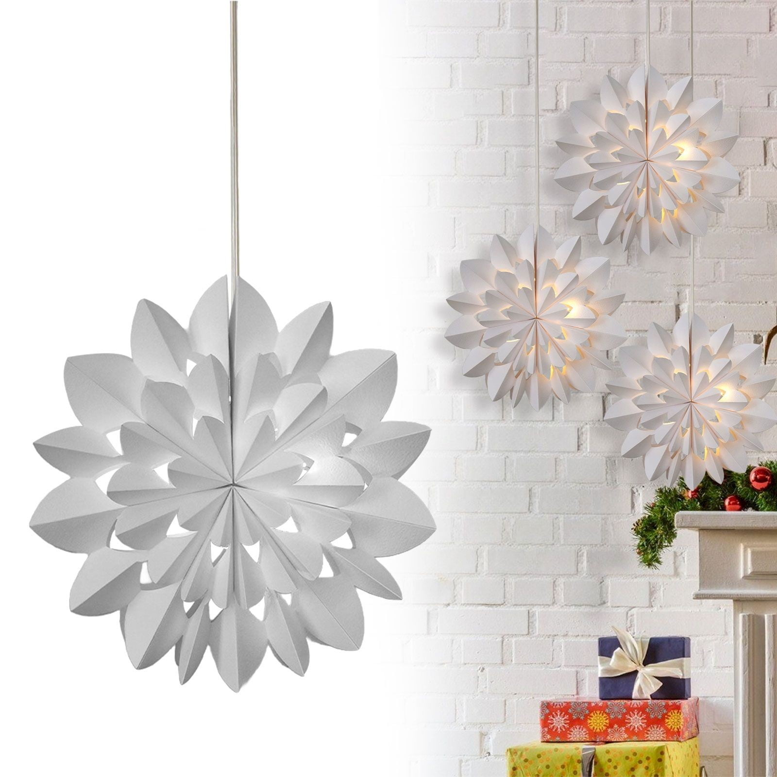 Black AND Friday clearance 2024!Hangs,Paper Snowflakes With Lights ...