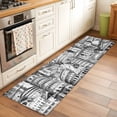 Black Abstract Art Hallway Washable Runner Rug 2x6 Classical World ...