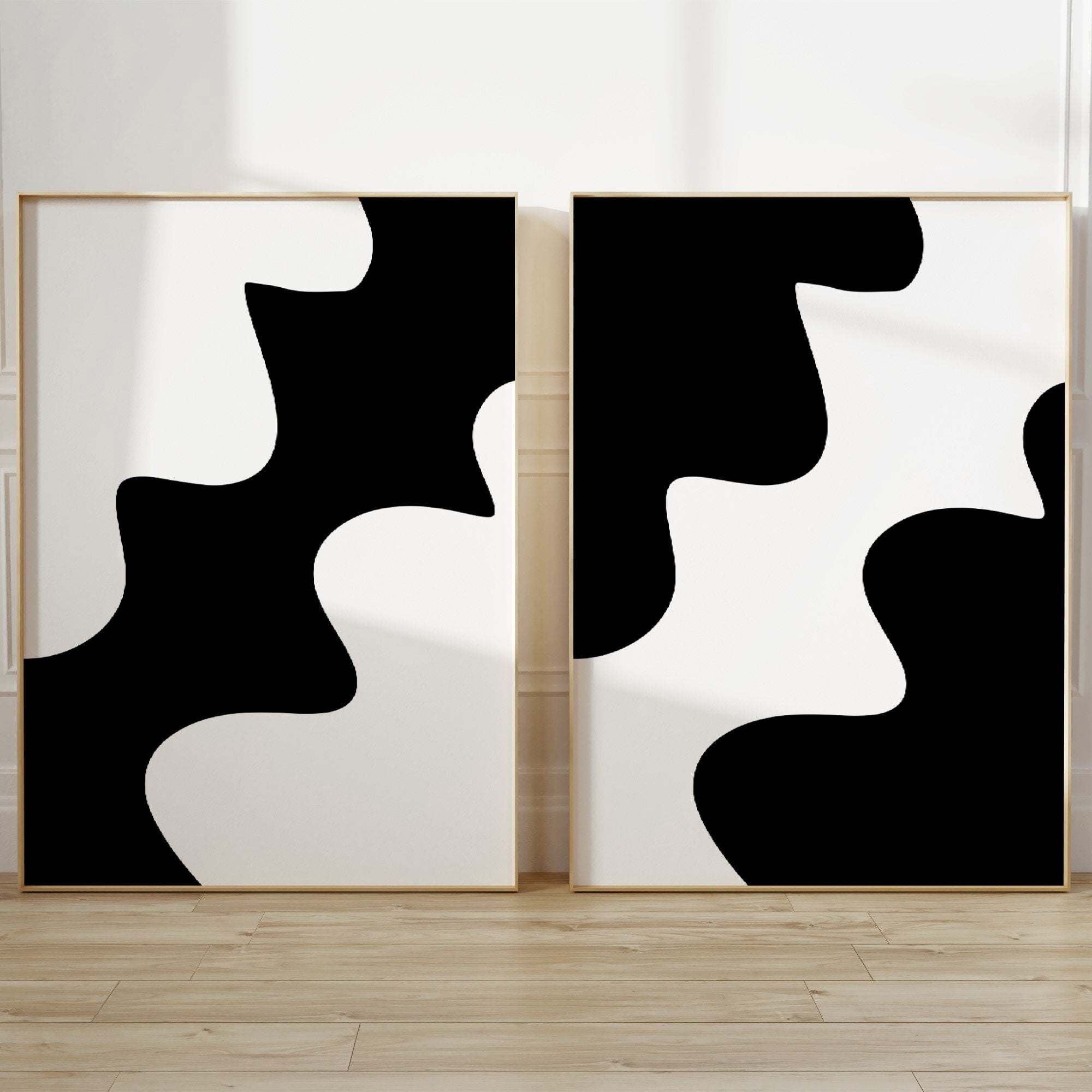 Black Abstract Art Prints Black And White Prints Black Gallery Wall ...