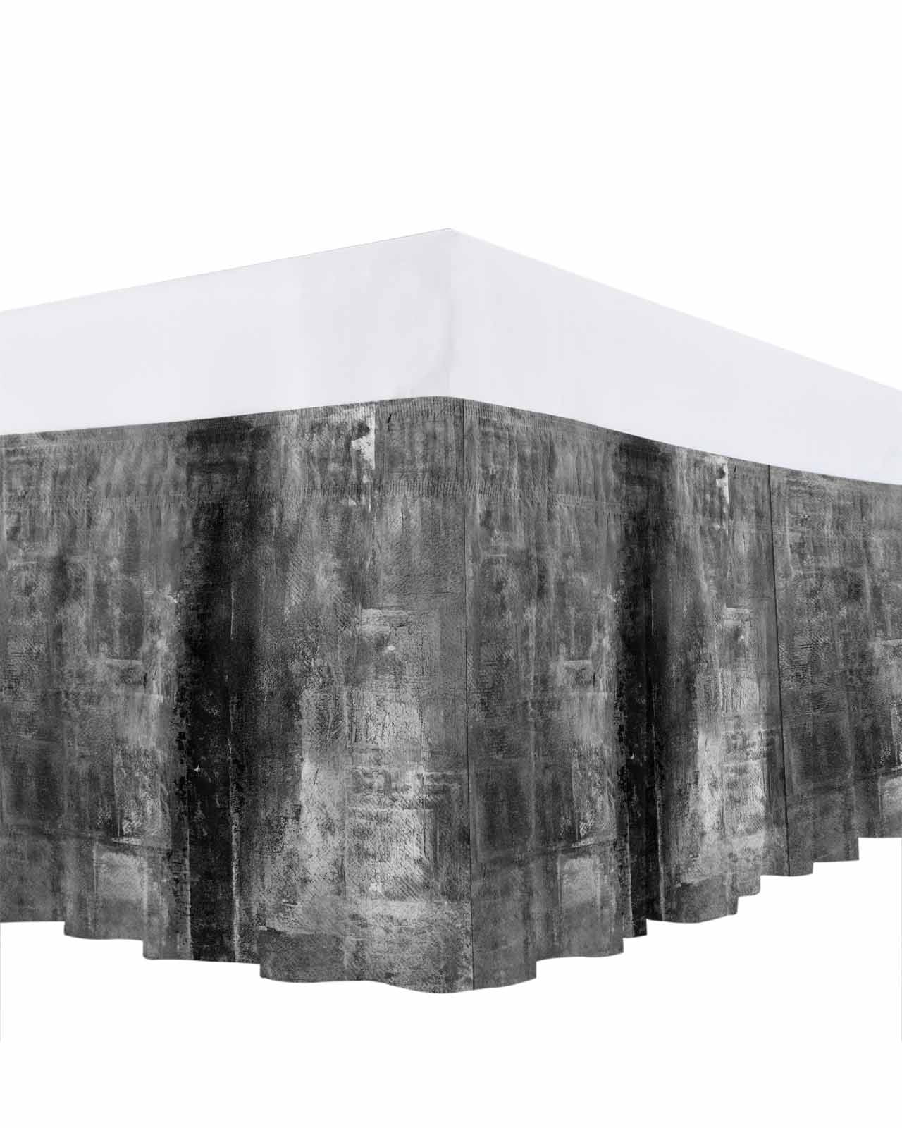Black Abstract Bed Skirt Vintage Graffiti Mottled Texture Bed Skirts ...