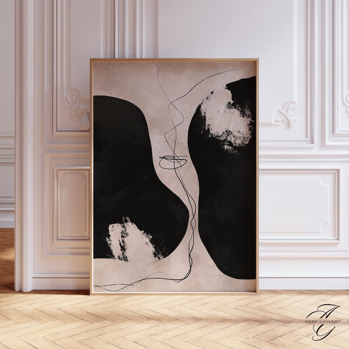 Black Abstract Line Art Poster: Modern Minimalist Wall Decor Min5 ...