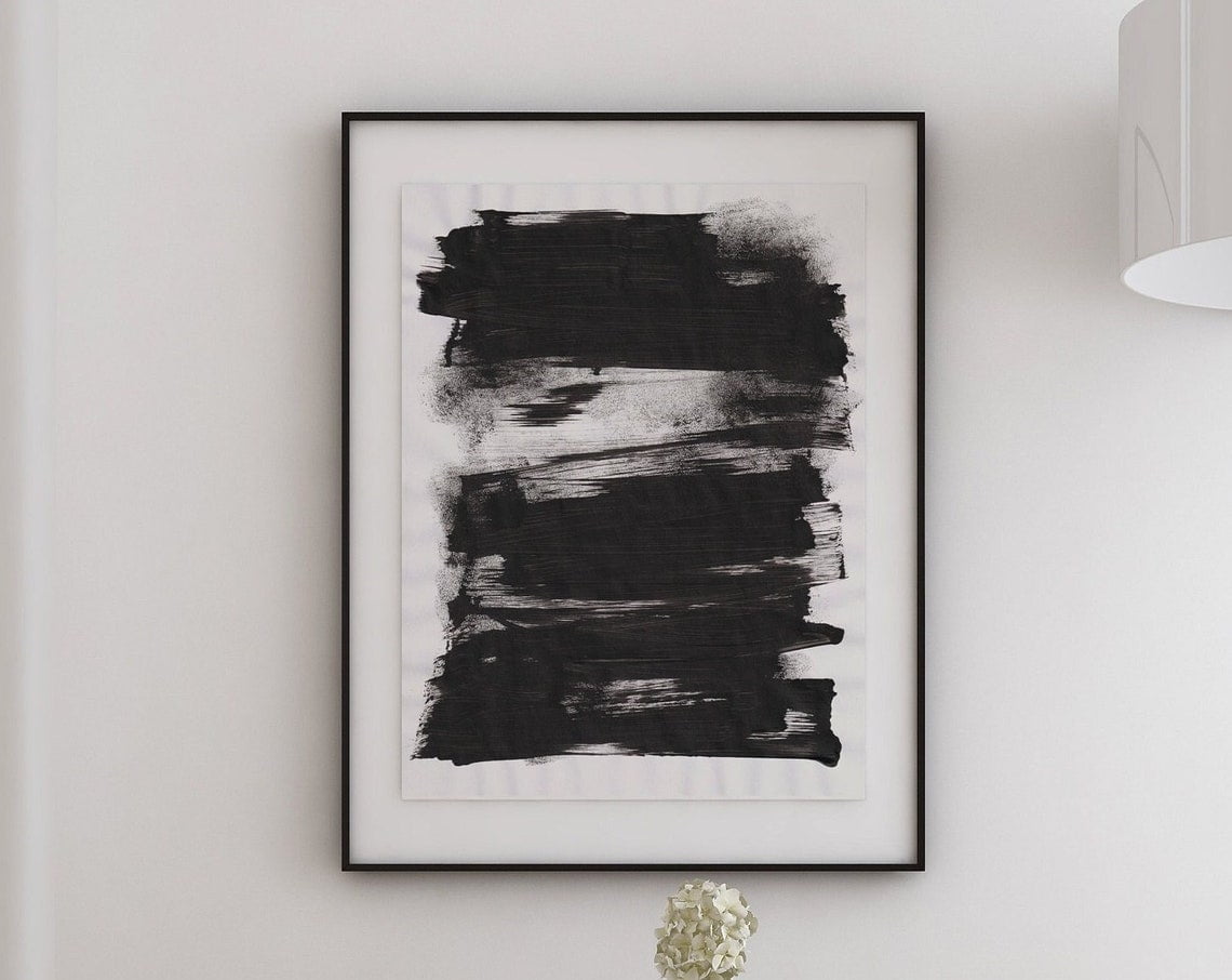 Black Abstract Wall Art, Abstract Painting, Modern Abstract Art ...