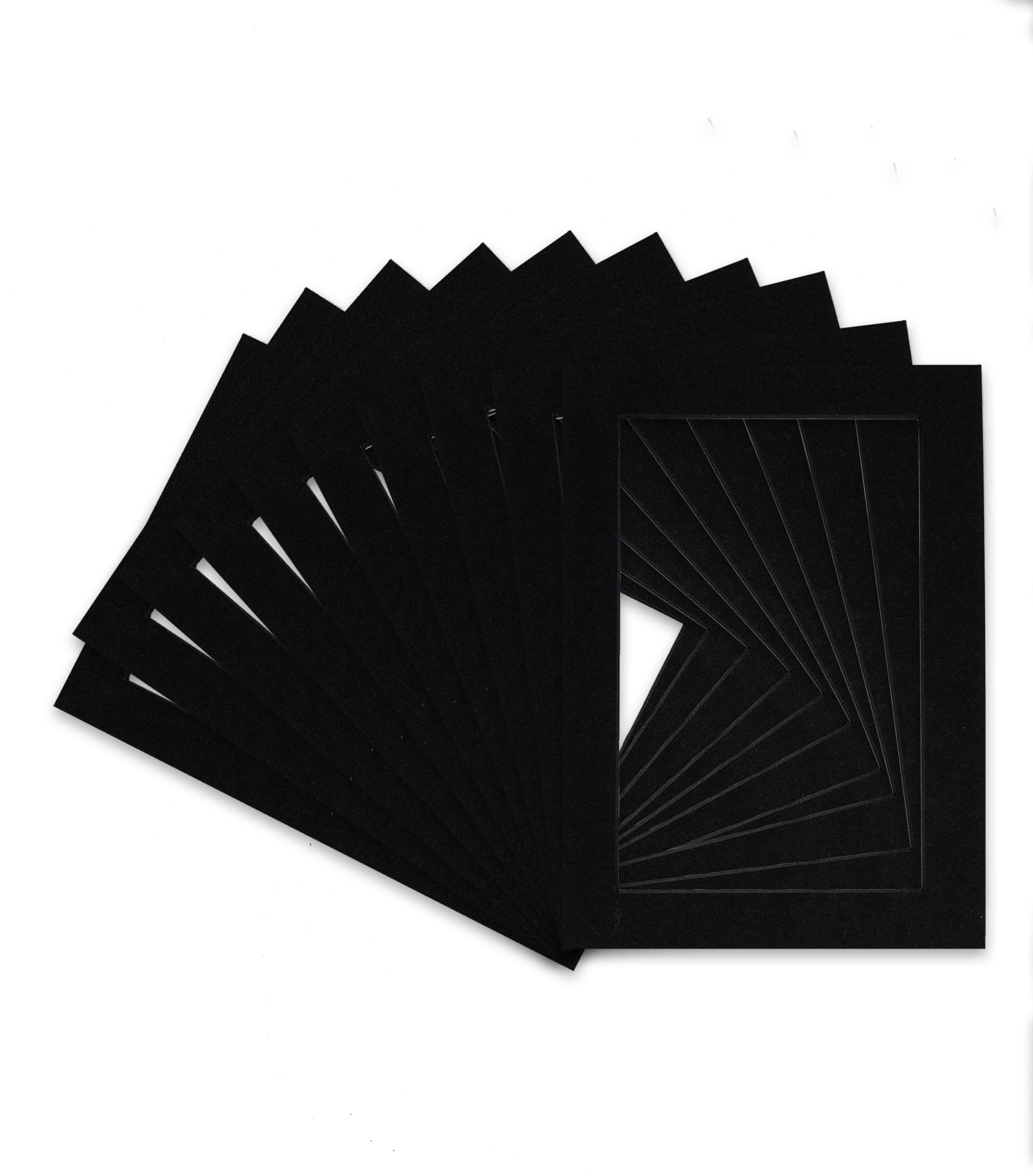 Black Acid Free 11x17 Picture Frame Mat with Black Bevel Cut Core for 8 ...