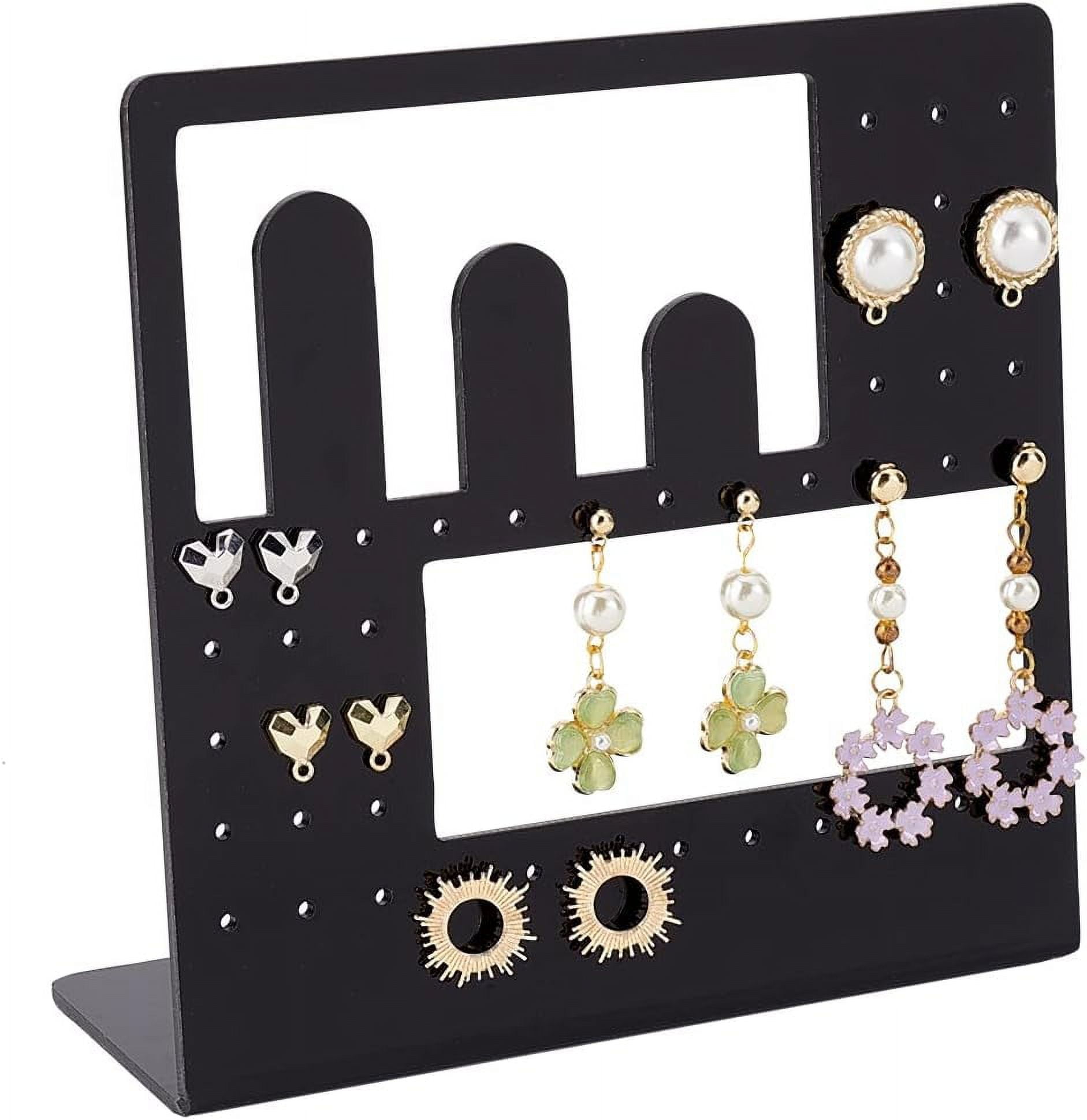 Black Acrylic Earring Display Stands Black L-Shaped Earrings Ear Stud ...