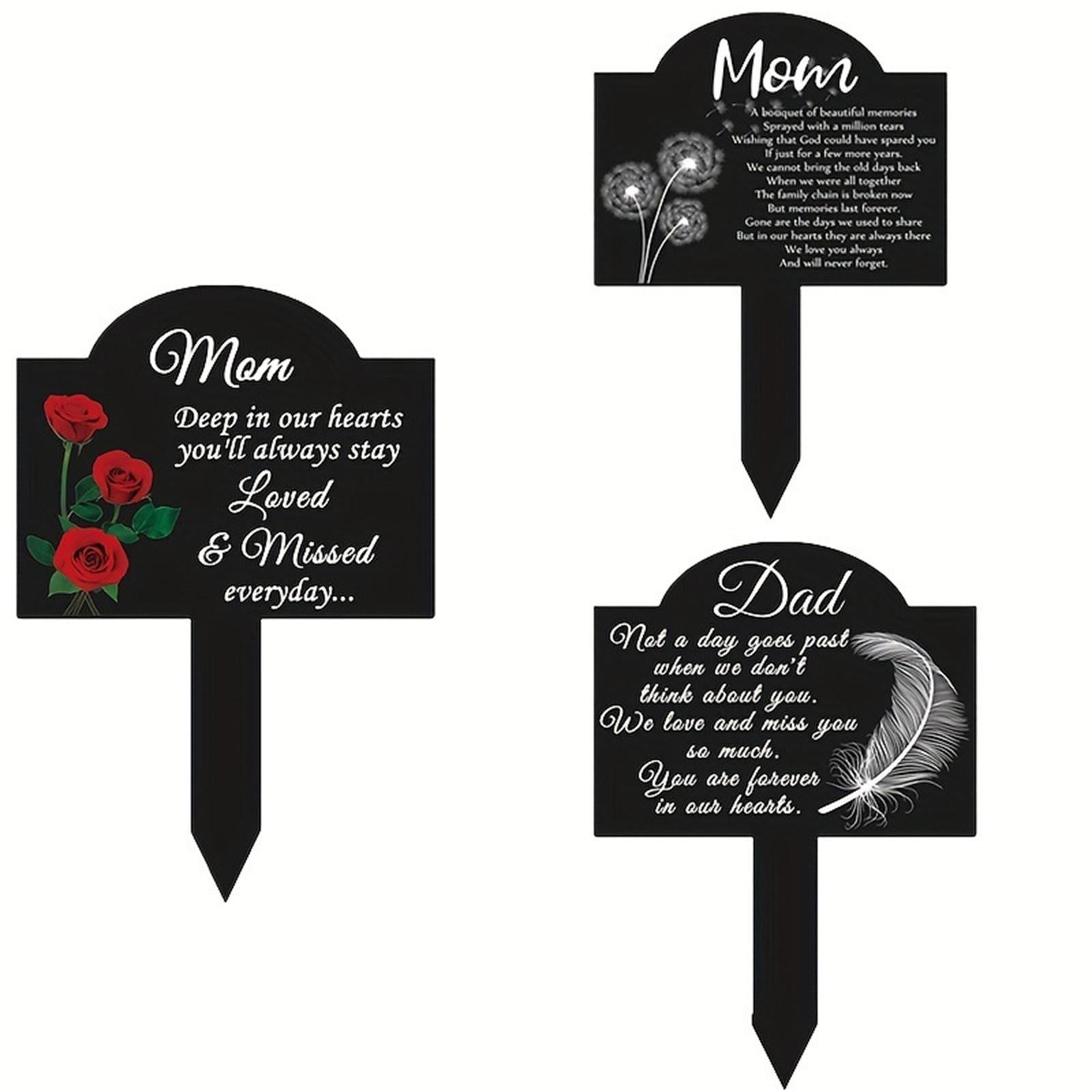 Black Acrylic English Commemorative Wooden Stake: Weather-resistant ...