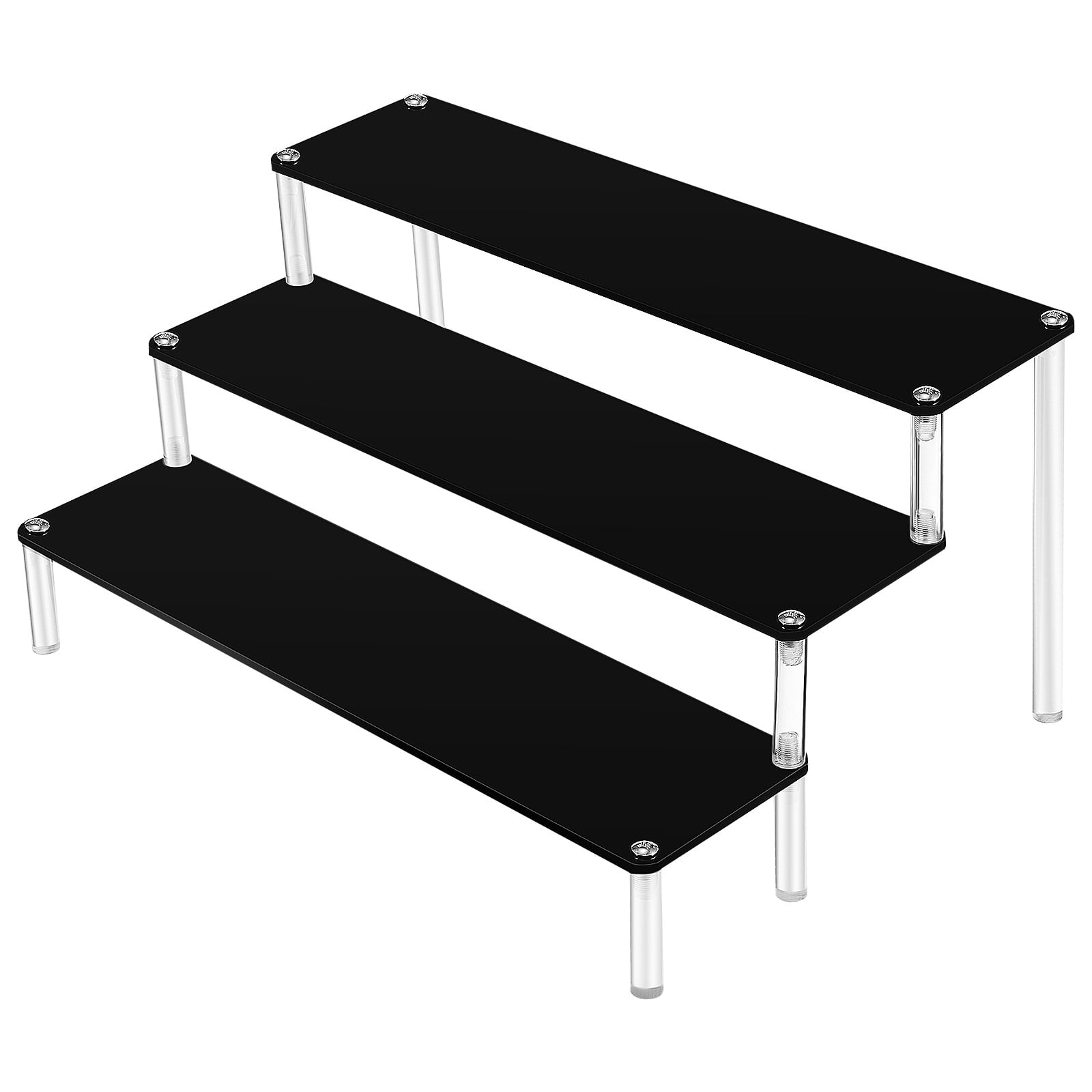 Black Acrylic Figure Display Ladder Acrylic Shelves Black Acrylic ...