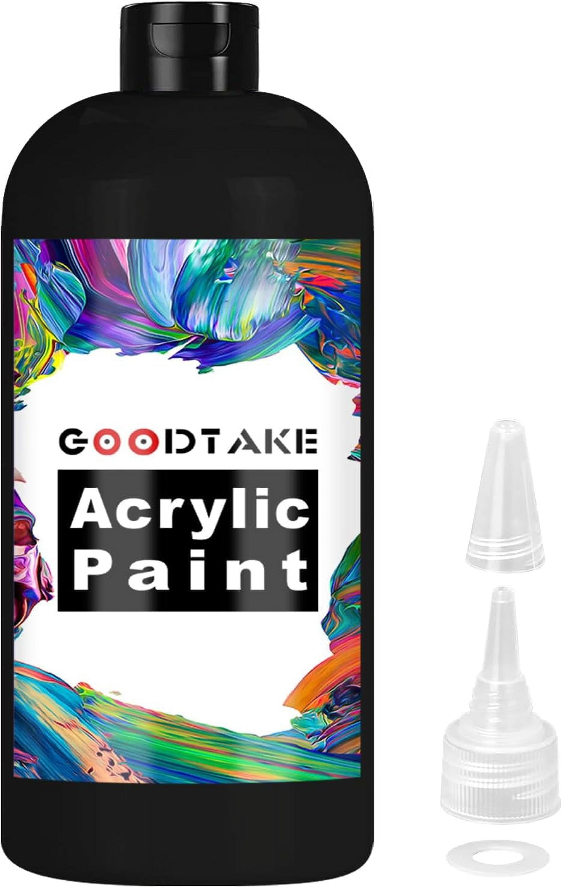 Black Acrylic Paint, Titanium White Paint (200ml / 7oz) Bottle, Art ...