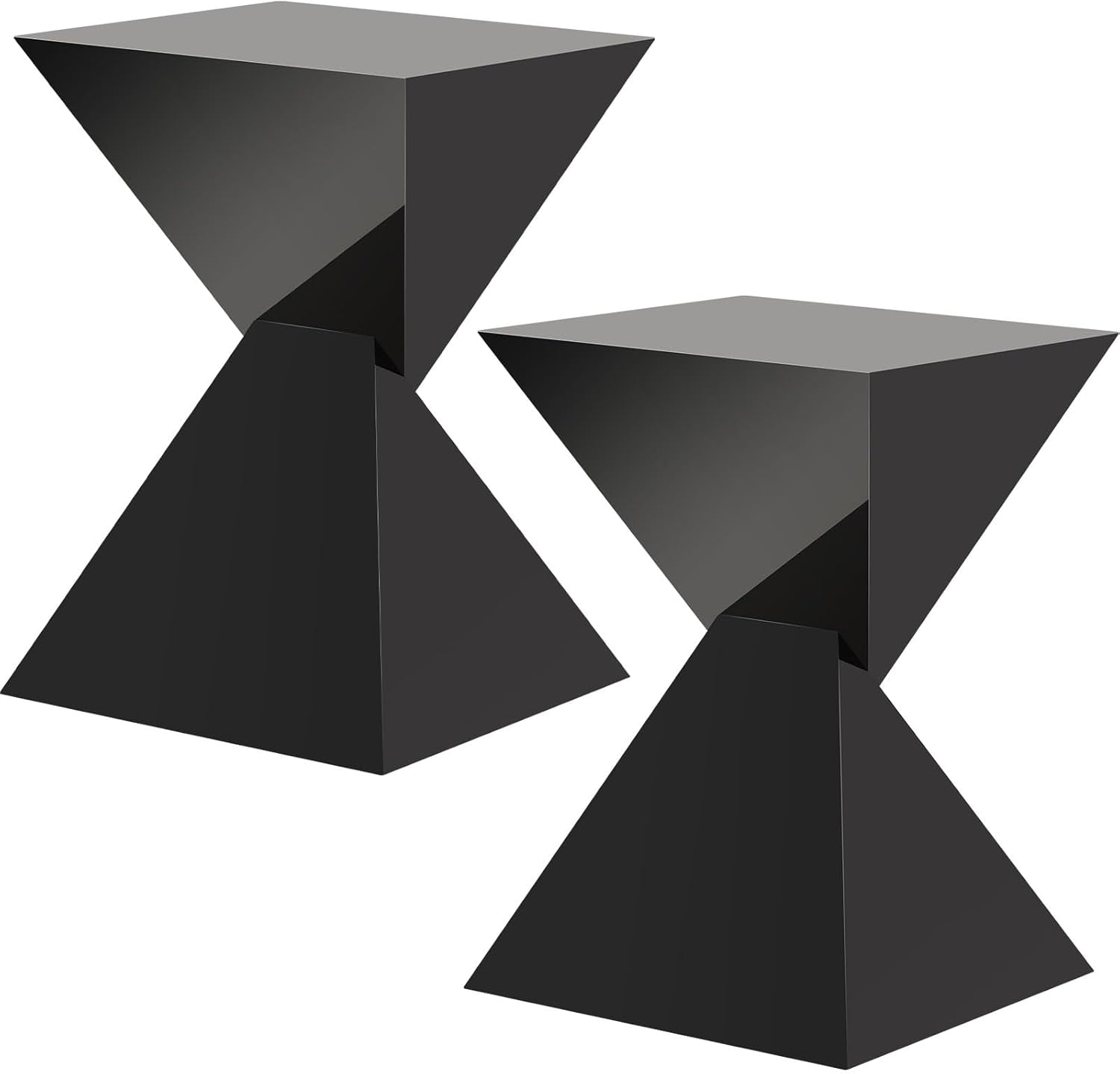 Black Acrylic Side Table Set of 2, Small End Tables for Small Spaces ...