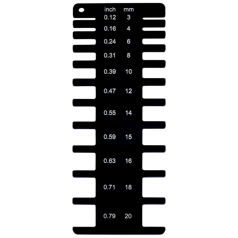 Black Acrylic Thickness Gauge 8.1x3.1x0.1inch Plated Size Inspection ...