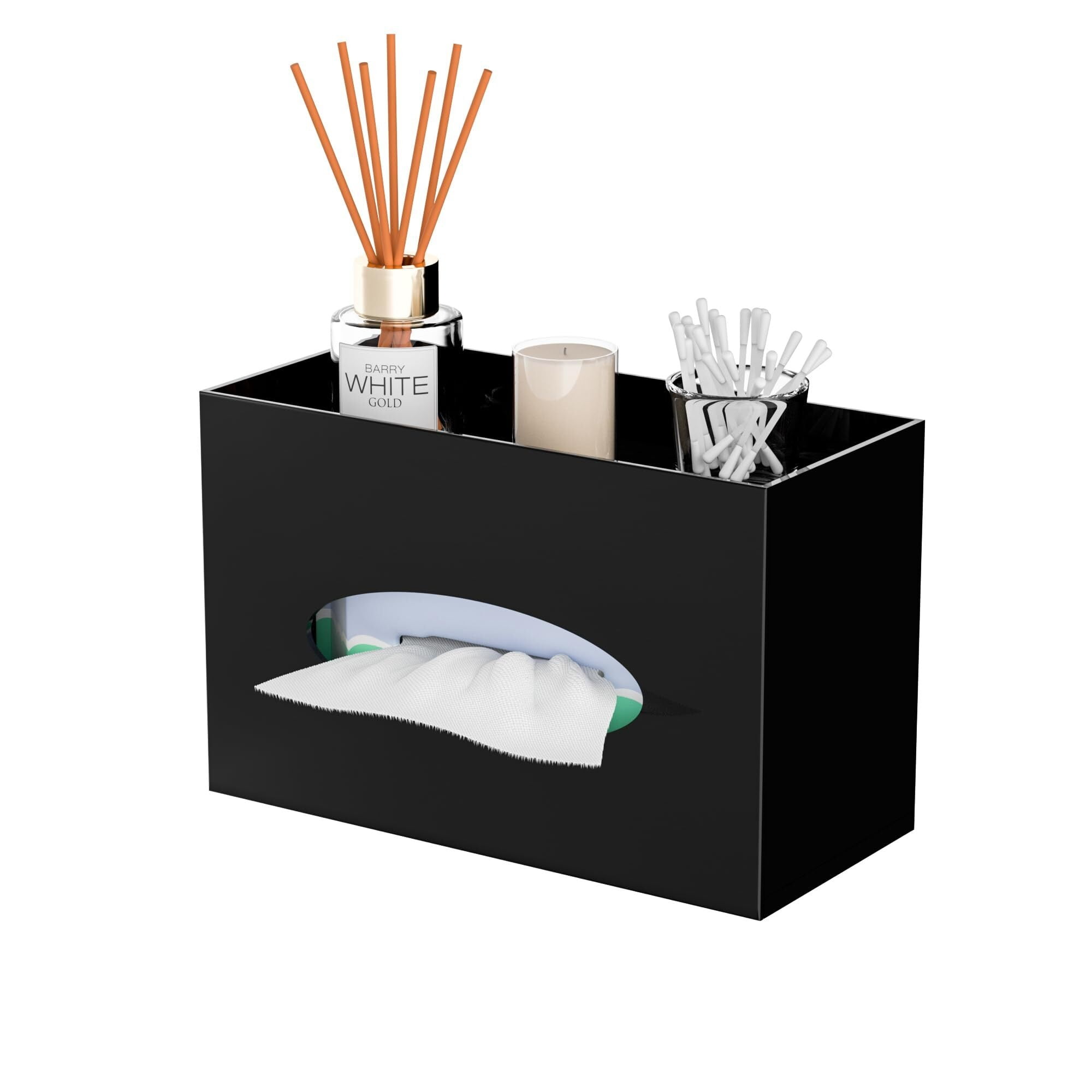 Black Acrylic Tissue Box Cover Rectangular,Acrylic Tissue Dispenser ...