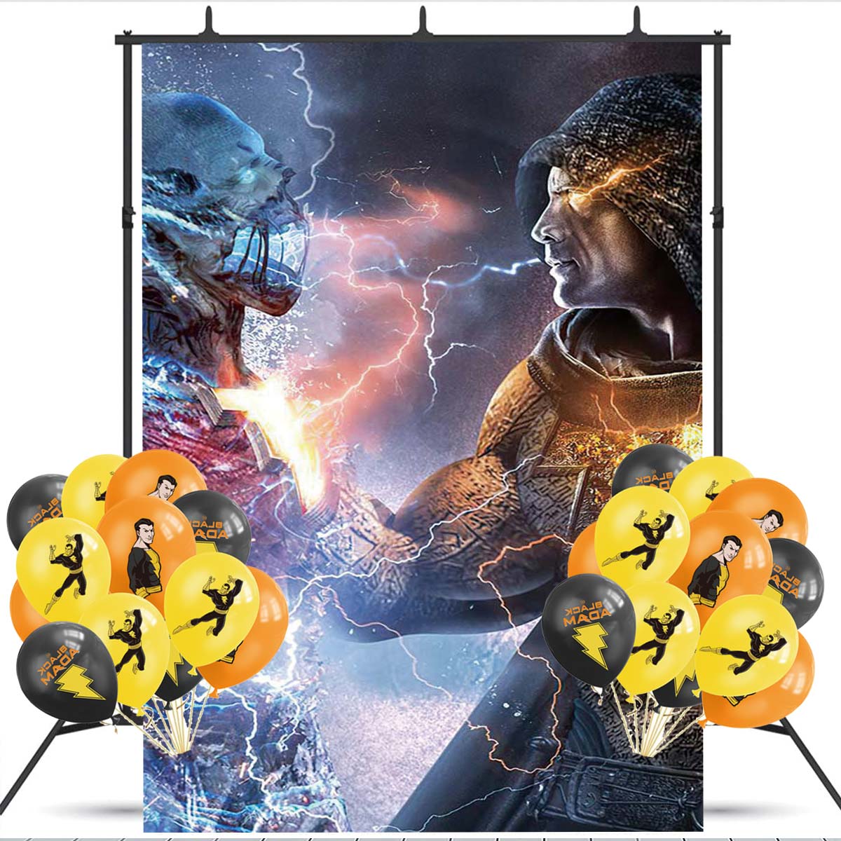 Black Adam Birthday Balloons Party Supplies Banner Backdrop Background ...