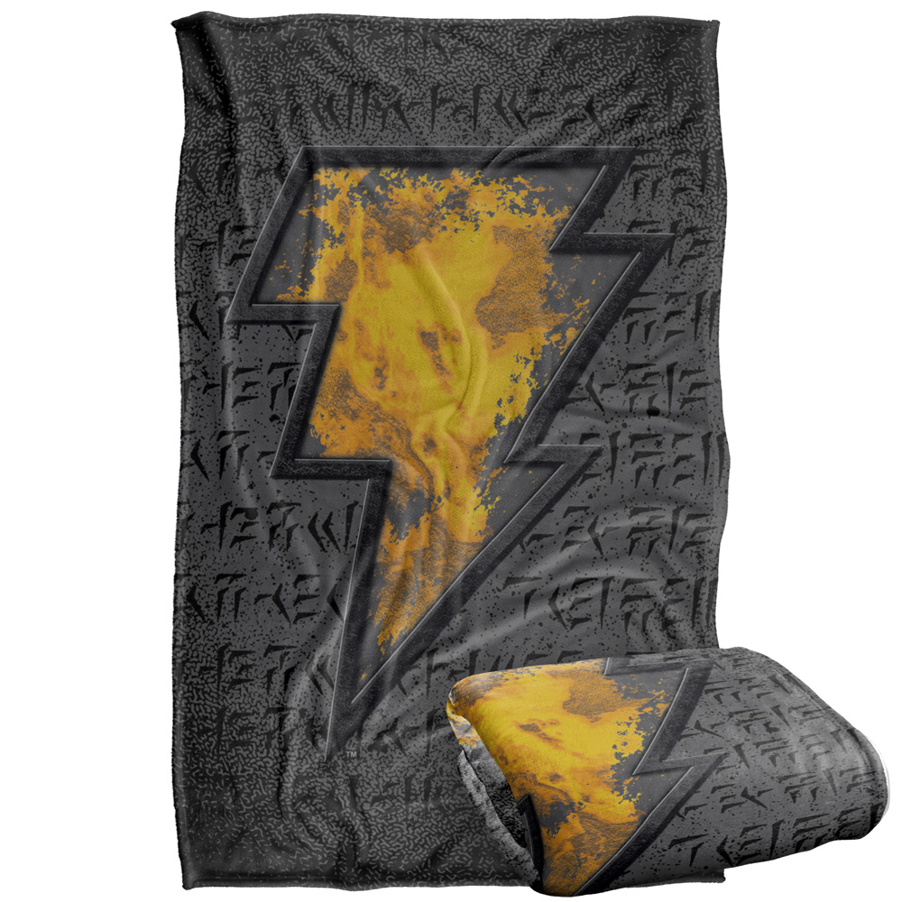 Black Adam Blanket, 36"x58" Black Adam Beveled Bolt Silky Touch Super ...