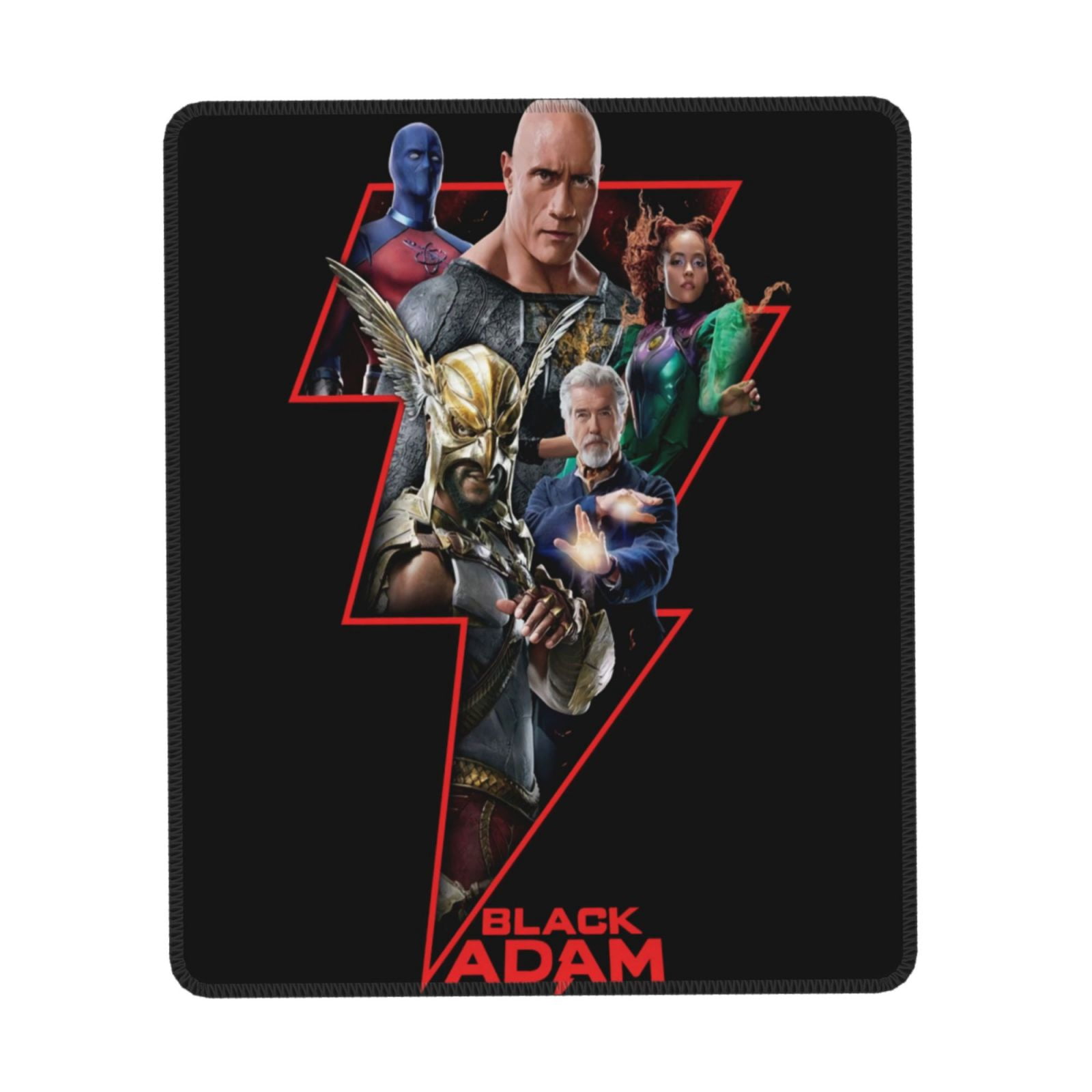 Black Adam Mouse Pad Personalized Gaming Mouse Mat With Stitched Edge Non-Slip Rubber Base ...