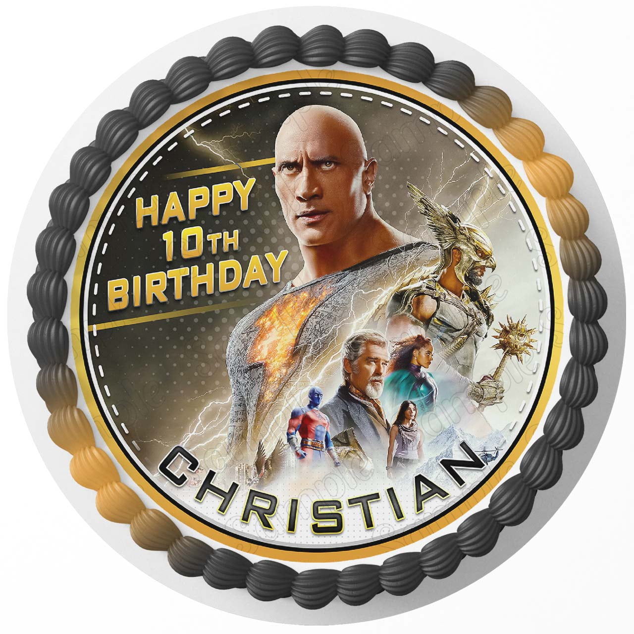 Black Adam Rd Edible Cake Topper Image 1/4 Sheet - Walmart.com