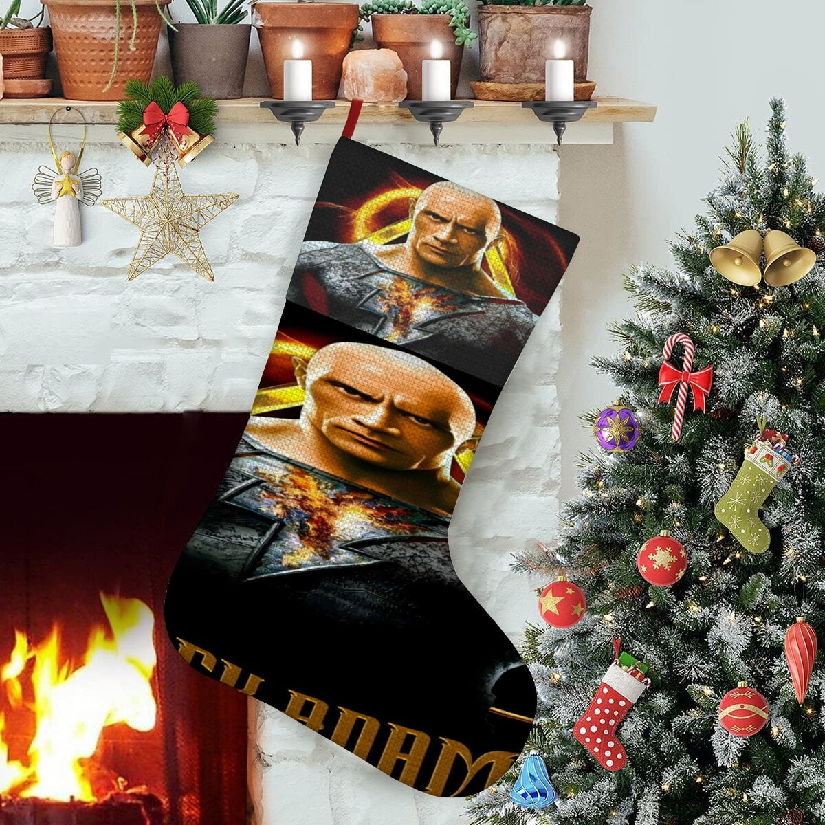 Black Adam Themed Christmas Socks - Walmart.com